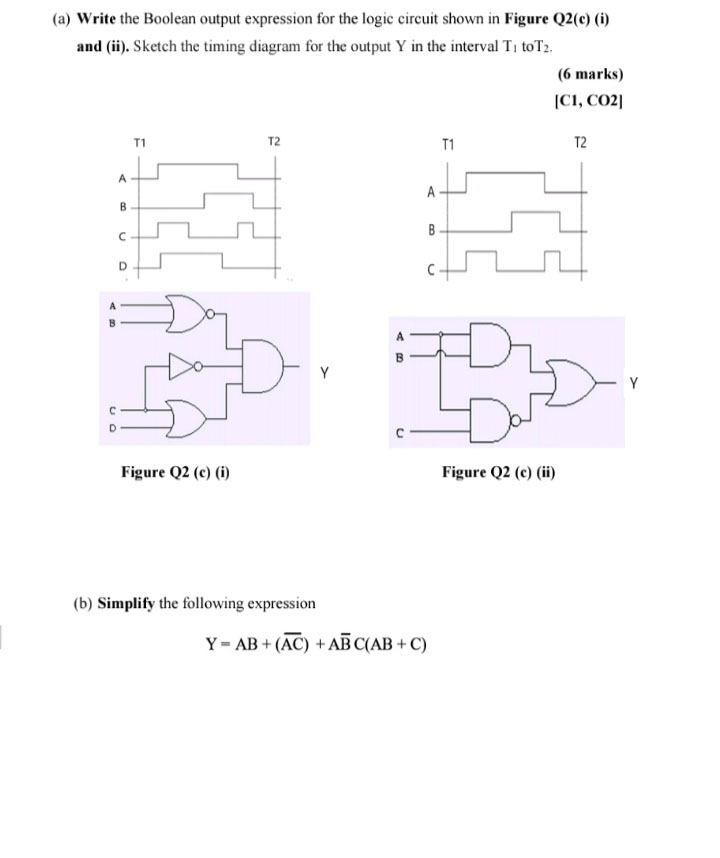 Solved A Write The Boolean Output Expression For The Logic 7648