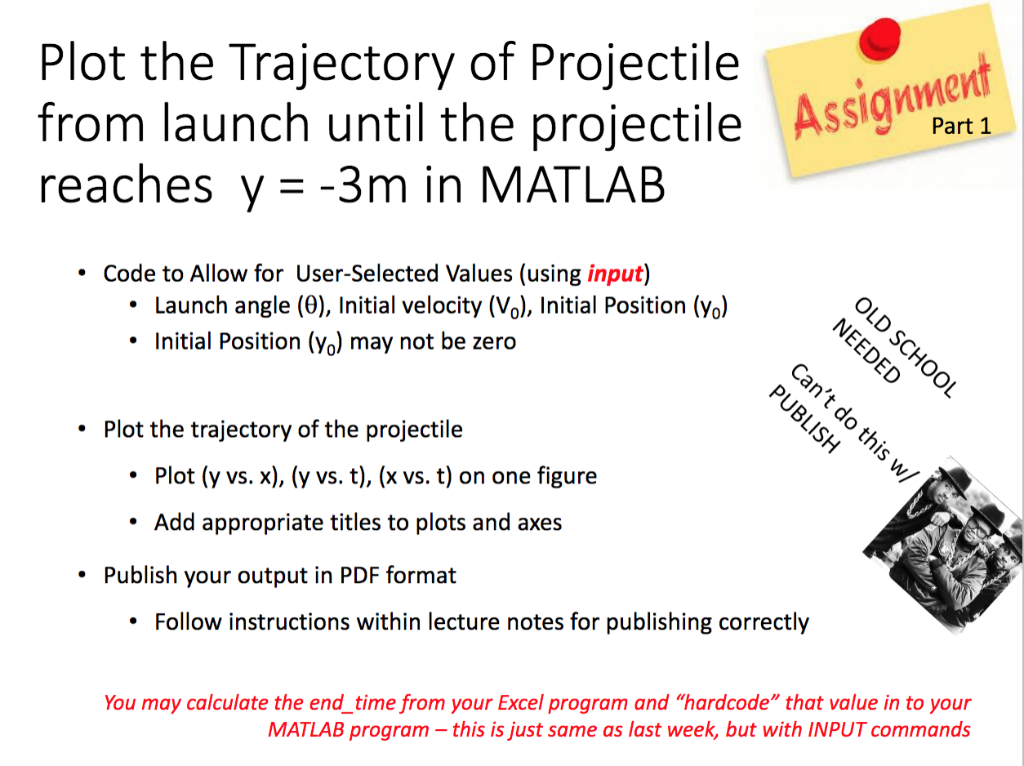 Solved Assignment Part 1 from launch until the projectile | Chegg.com