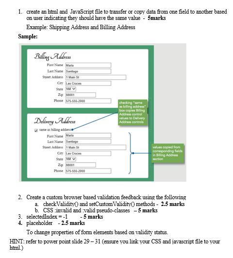 Solved 1. create an html and JavaScript file to transfer or | Chegg.com