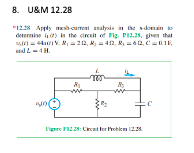 Solved 8. U&M 12.28 $12.28 Apply mesh-current analysis in | Chegg.com