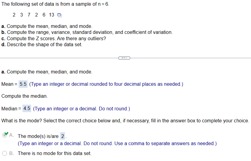 Solved The following set of data is from a sample of n=6. | Chegg.com
