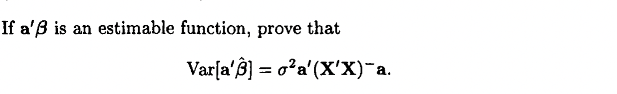 Solved If a′β is an estimable function, prove that | Chegg.com