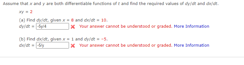 Solved Assume that x and y are both differentiable functions | Chegg.com
