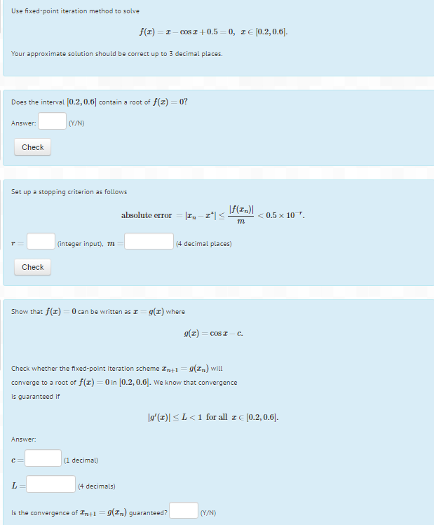 Solved Use fixed-point iteration method to solve f(2)=2 COS | Chegg.com