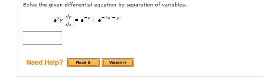 Solved Solve the given differential equation by separation | Chegg.com