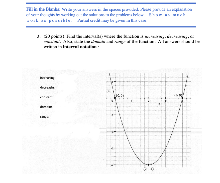 Solved Fill in the Blanks: Write your answers in the spaces | Chegg.com