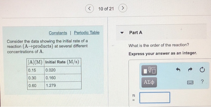 Solved 9 of 21> Part D Constants Periodic Table A reaction | Chegg.com