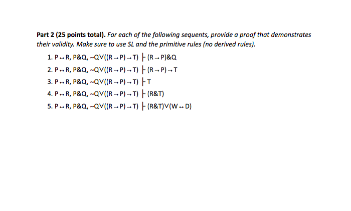 Solved Part 2 (25 points total). For each of the following | Chegg.com
