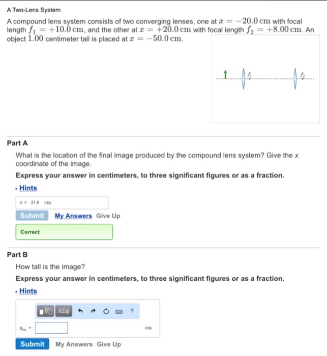 Solved A Two-Lens System A compound lens system consists of | Chegg.com