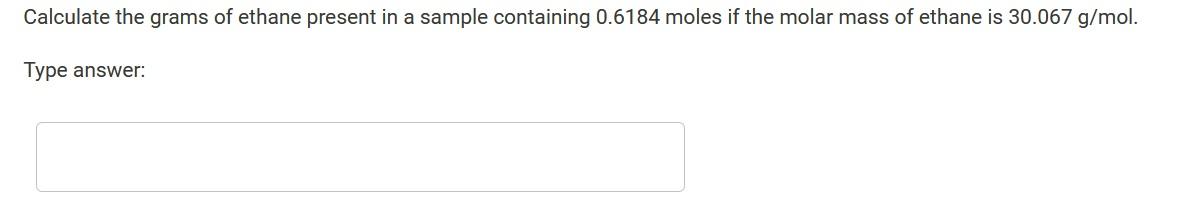 Solved Calculate the grams of ethane present in a sample | Chegg.com