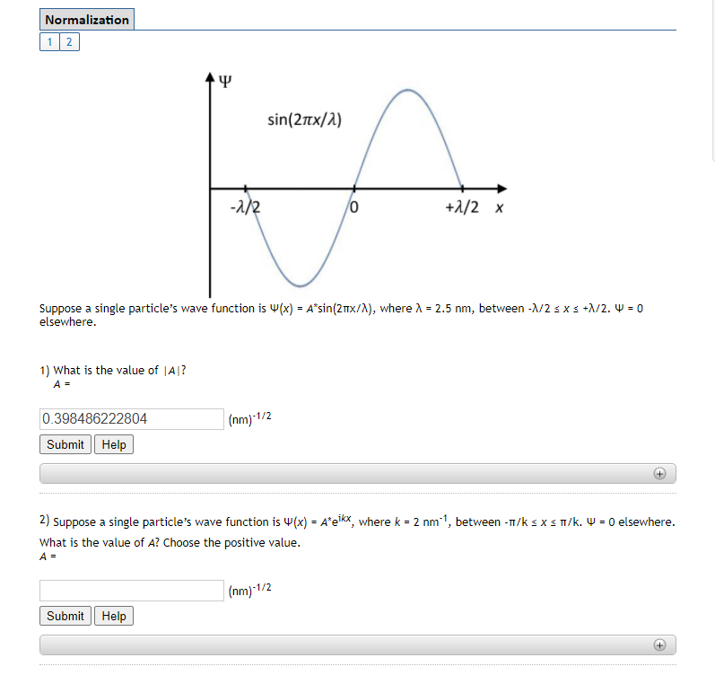 Solved Normalization 12 sin(27x/2) -2/2 0 +1/2 x Suppose a | Chegg.com