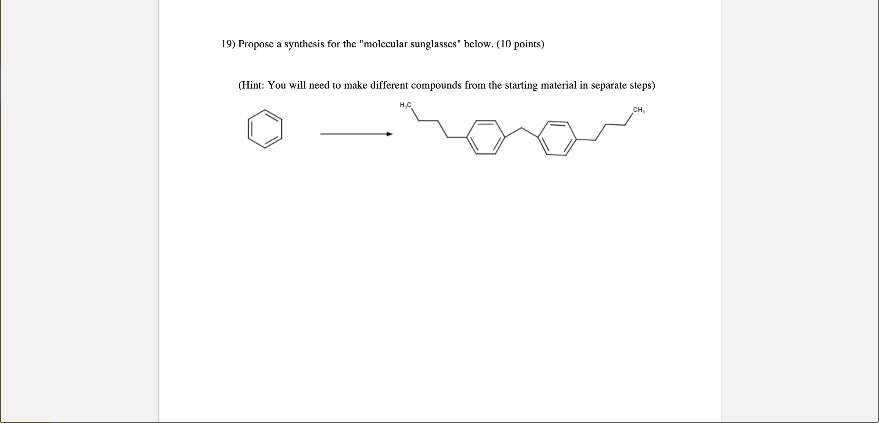 Solved Propose a synthesis for the "molecular sunglasses" | Chegg.com