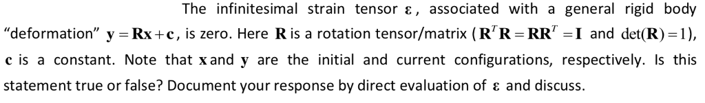 Solved The infinitesimal strain tensor e, associated with a | Chegg.com