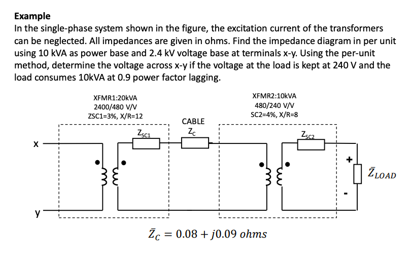 Solved Example In the single-phase system shown in the | Chegg.com