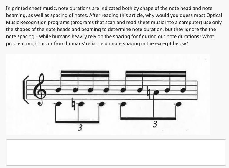 Solved In printed sheet music, note durations are indicated | Chegg.com