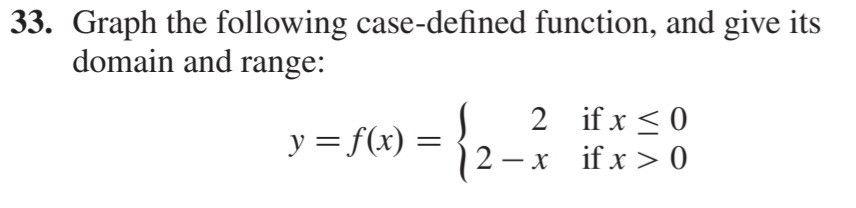 Solved 33. Graph the following case-defined function, and | Chegg.com