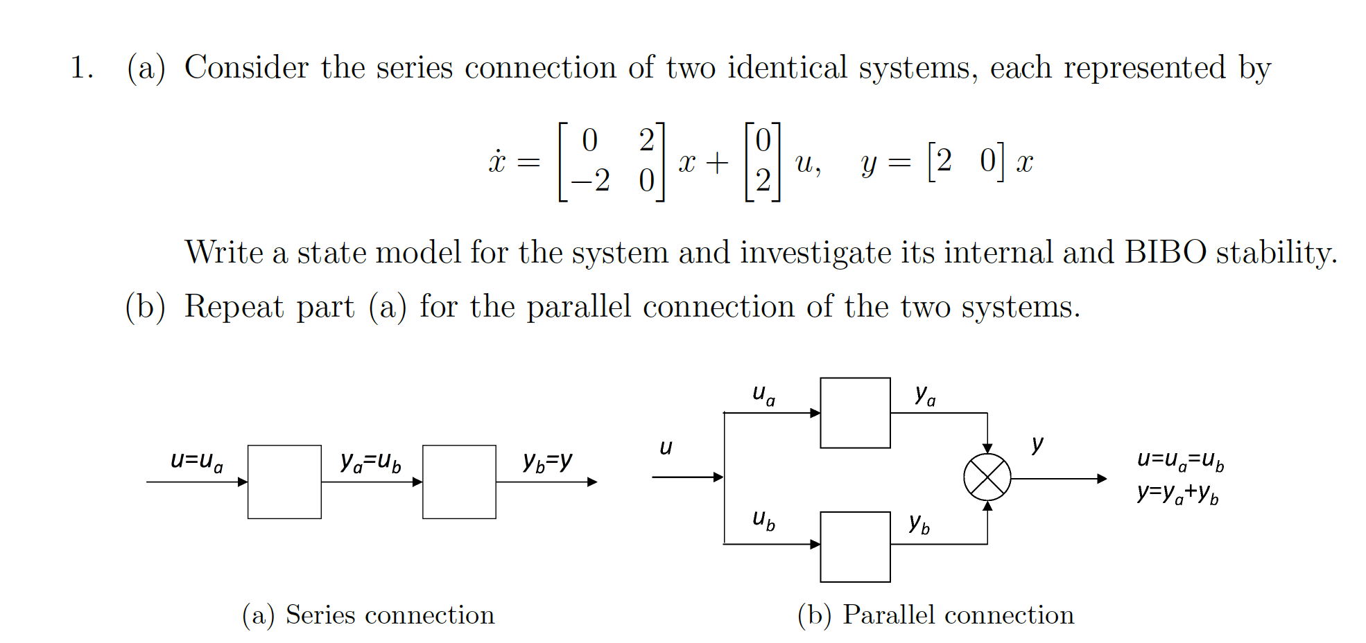 Solved 1. (a) Consider the series connection of two | Chegg.com