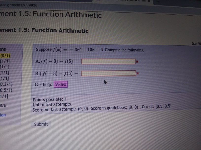 Solved assignments/839928 ment 1.5: Function Arithmetic ment | Chegg.com