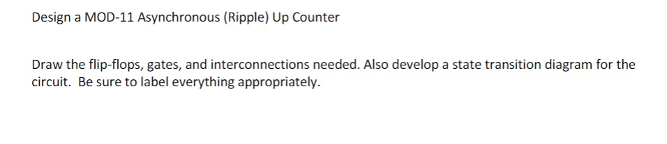 Design a MOD-11 Asynchronous (Ripple) Up Counter Draw | Chegg.com