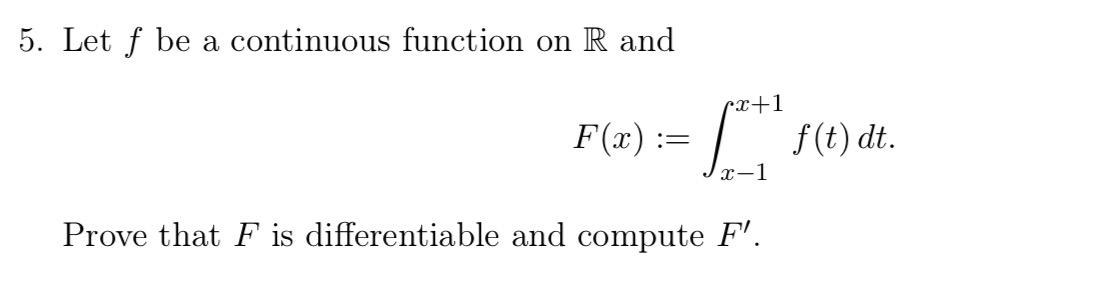 Solved Question 5 - This is homework for Advanced Calculus | Chegg.com