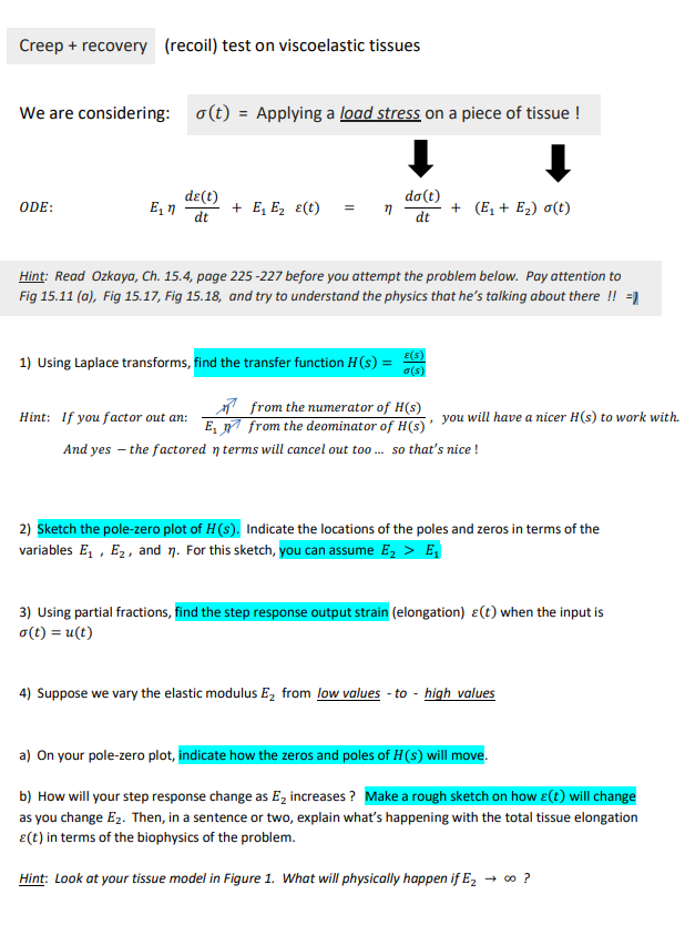 Solved Problem 1: The standard model for viscoelastic | Chegg.com