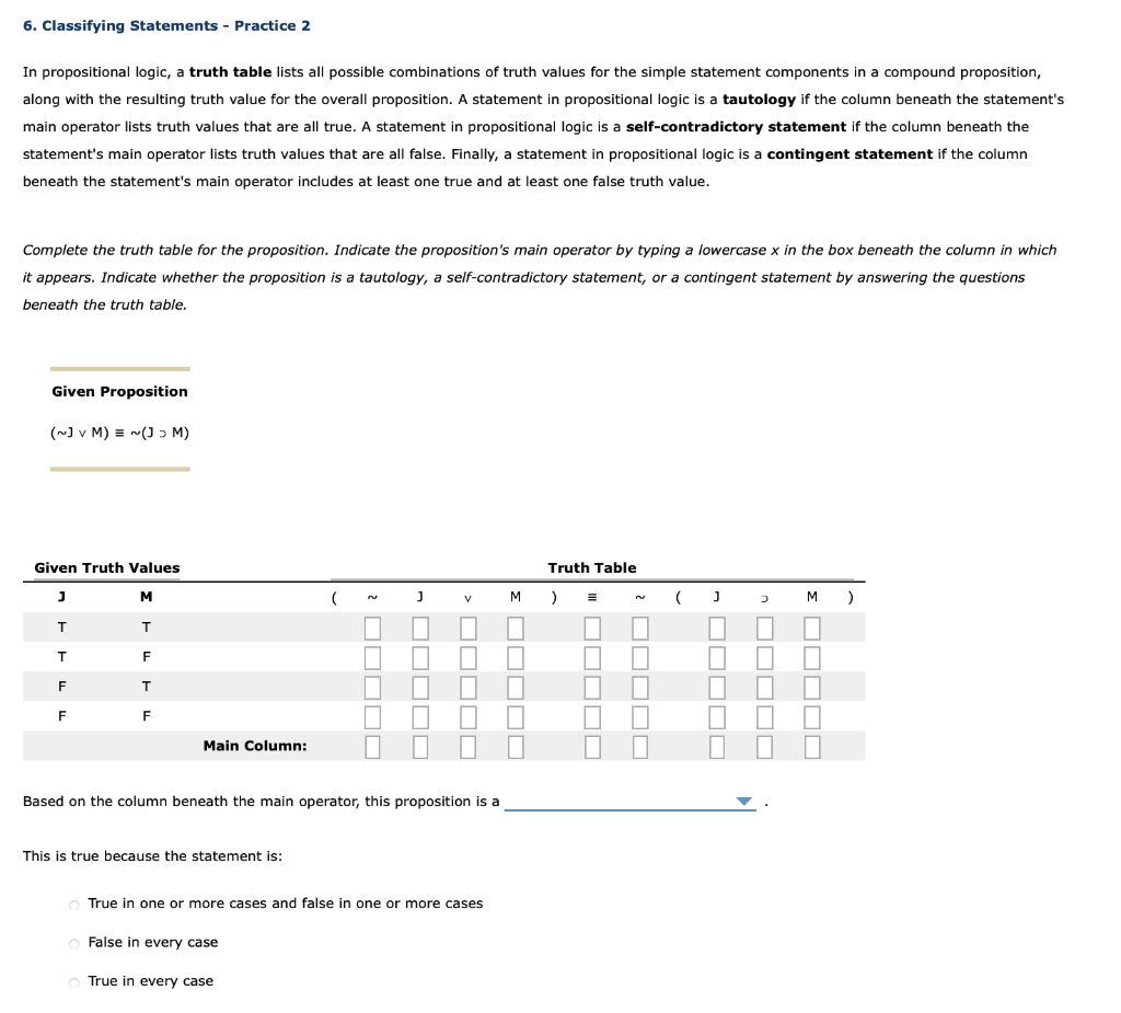Solved 6. Classifying Statements - Practice 2 In | Chegg.com
