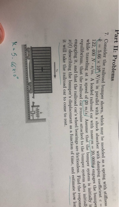 Solved Part II: Problems 7. Consider the railroad bumper | Chegg.com