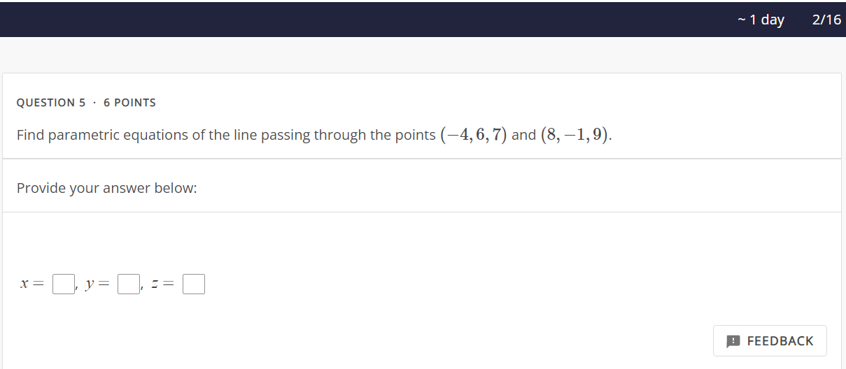Solved Find parametric equations of the line passing through | Chegg.com