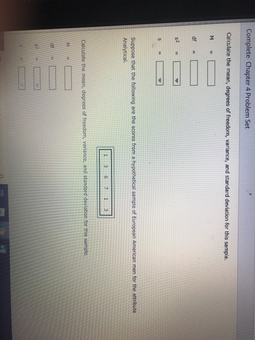 Solved 5 Standard Deviation And Variance For A Sample Aa Aa