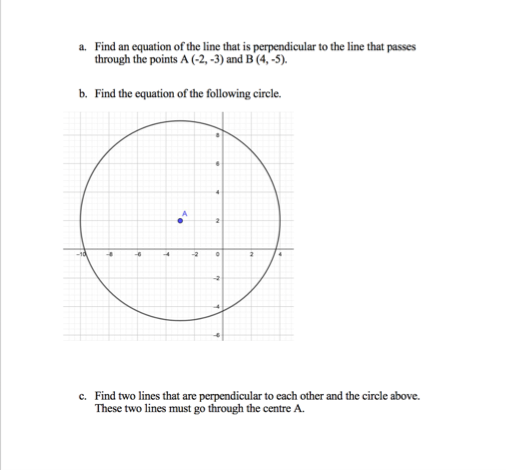 Solved a. Find an equation of the line that is perpendicular | Chegg.com