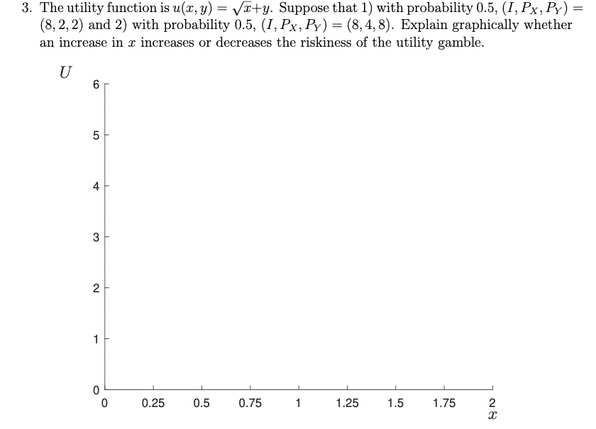 Solved 3. The utility function is u(x, y) = (x+y. Suppose | Chegg.com