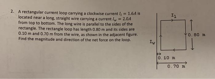 Solved 2 A Rectangular Current Loop Carrying A Clockwise 8740