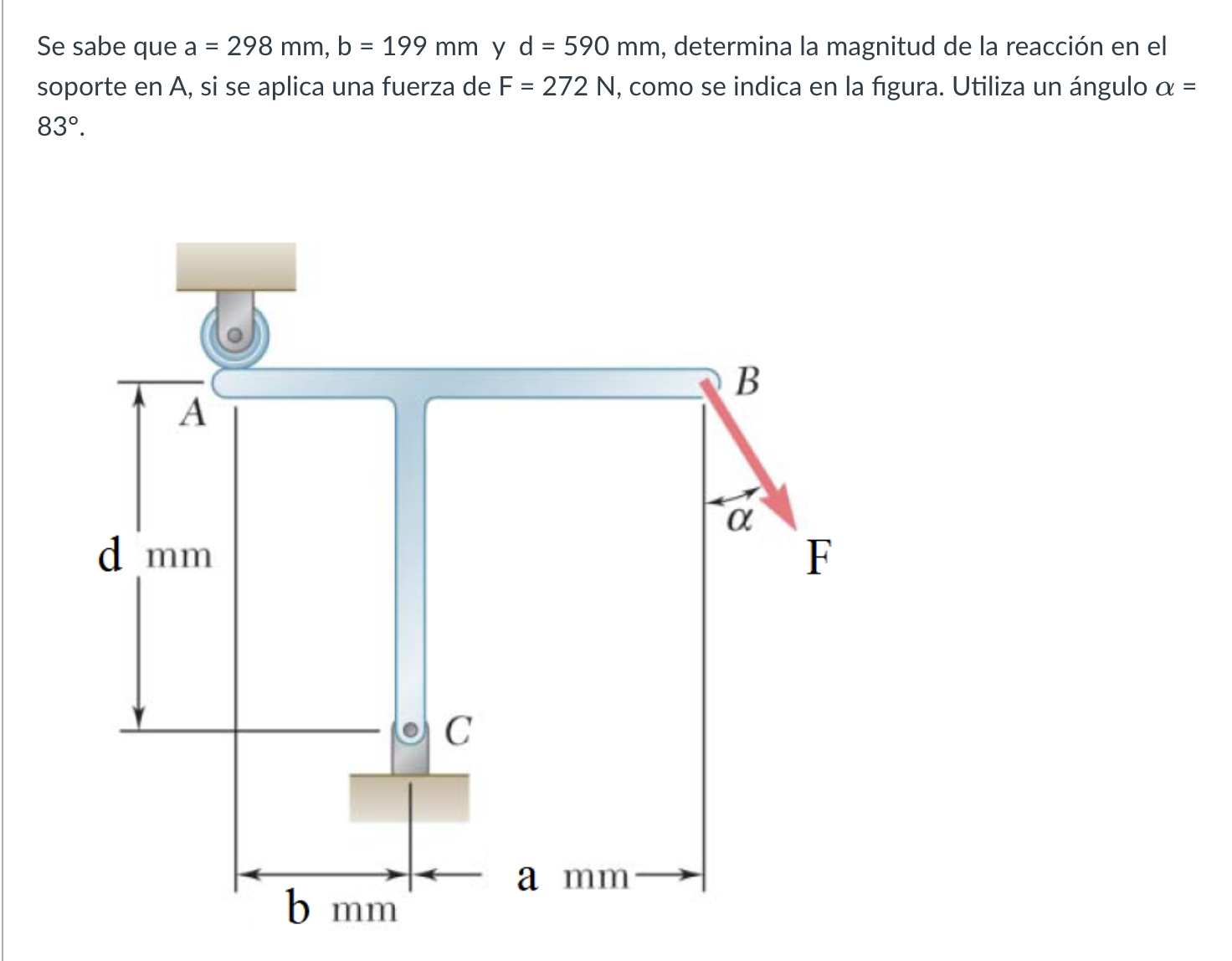 Solved It is known that a = 298 mm, b = 199 mm and d = 590 | Chegg.com