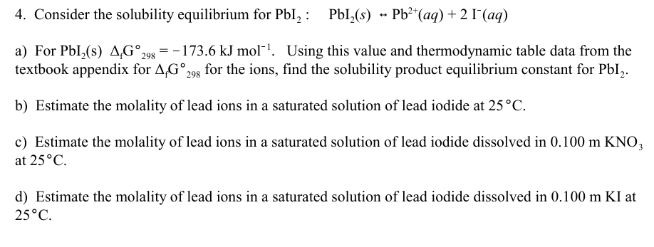 Consider the solubility equilibrium for | Chegg.com