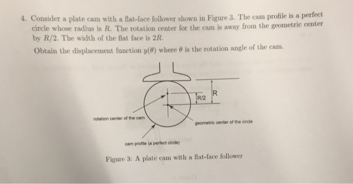 Solved 4 Consider a plate cam with a lat-face follower shown | Chegg.com
