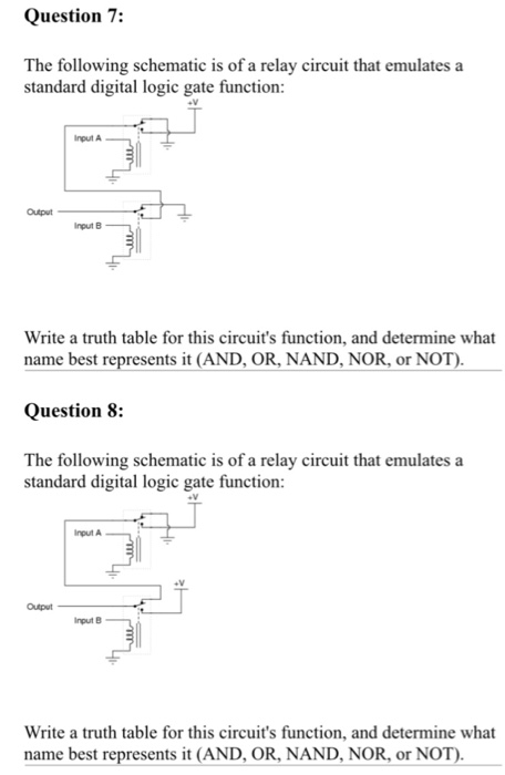 Solved Question 7: The following schematic is of a relay | Chegg.com