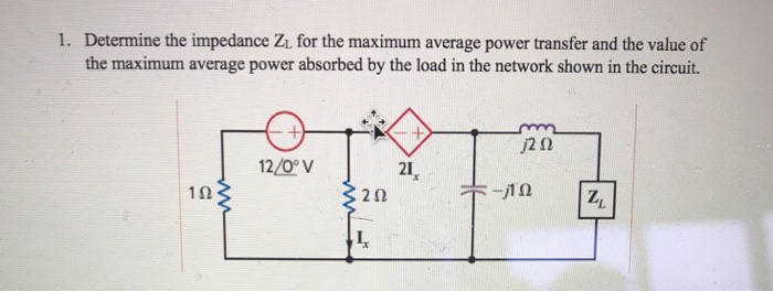 Solved Determine the impedance Zi for the maximum average | Chegg.com