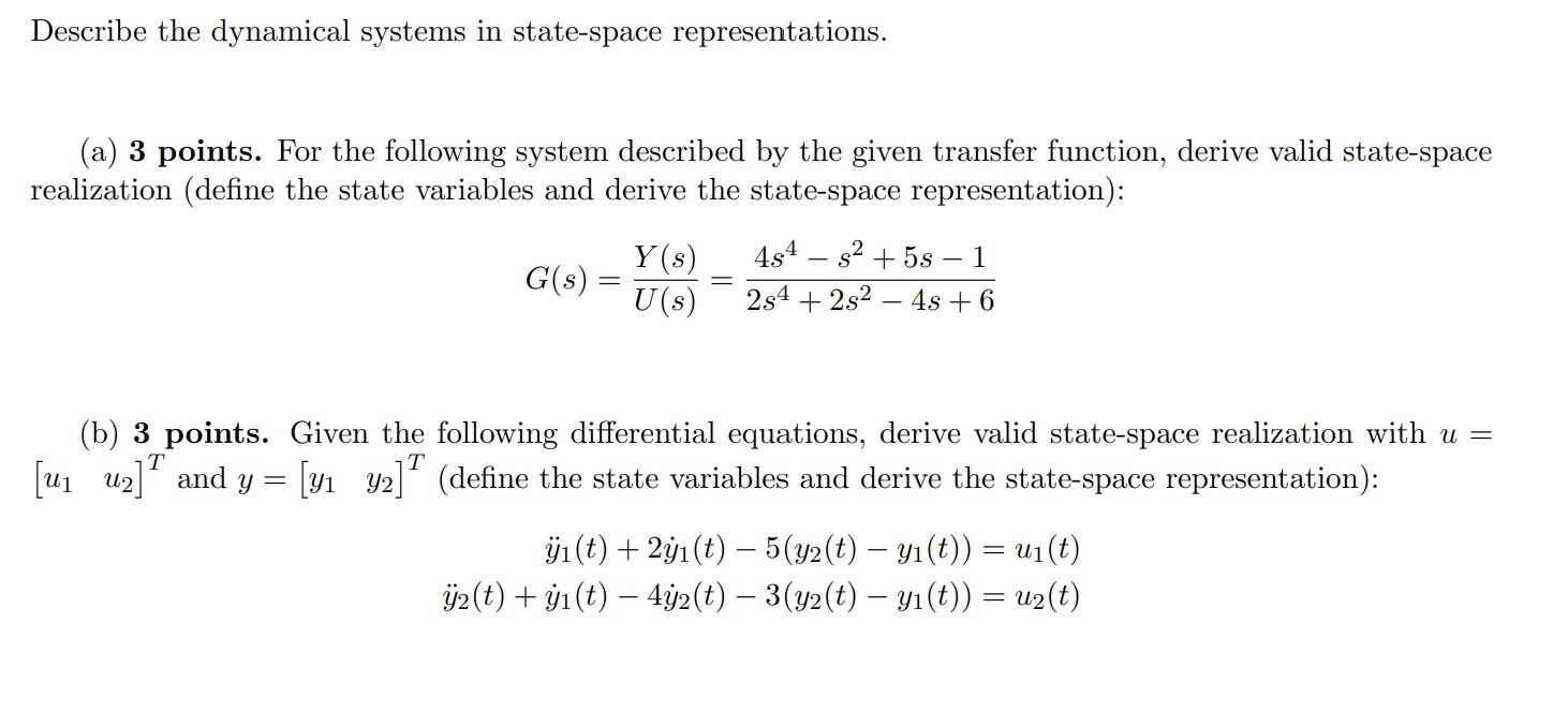 Solved (b) 3 ﻿points. Given the following differential | Chegg.com