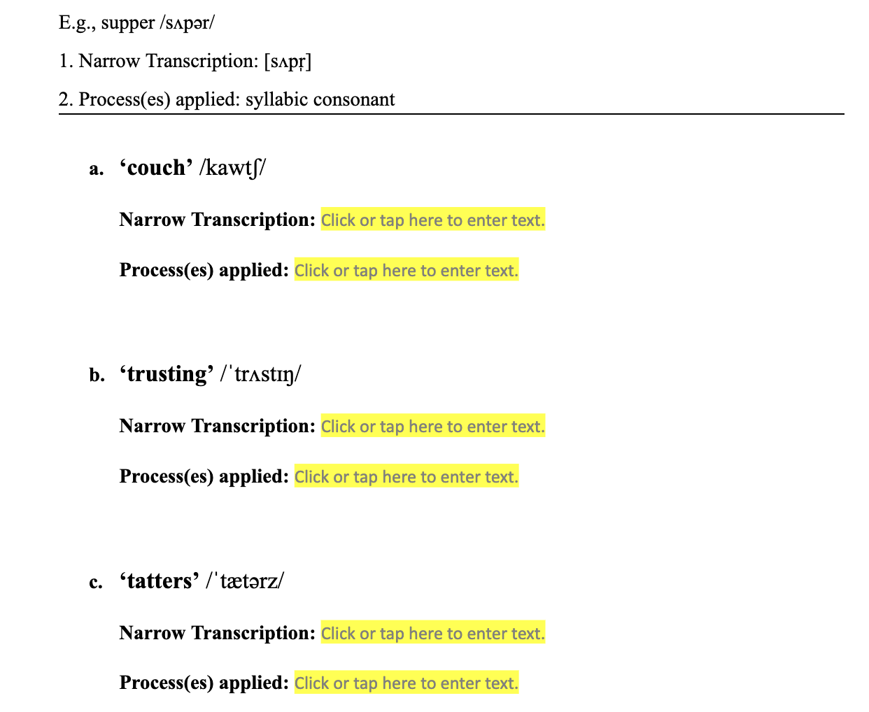 b. 'trusting' /'tr Λssin/ Narrow Transcription: Click | Chegg.com