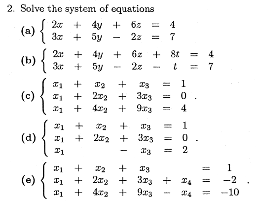 2. Solve the system of equations (a) | Chegg.com