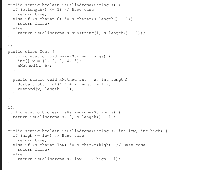 Solved Public Static Boolean Is Palindrome Strings If 0400