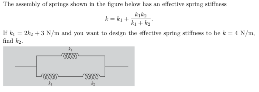 Solved The assembly of springs shown in the figure below has | Chegg.com