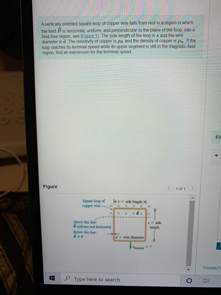 Solved A vertically oriented square loop of copper wire | Chegg.com