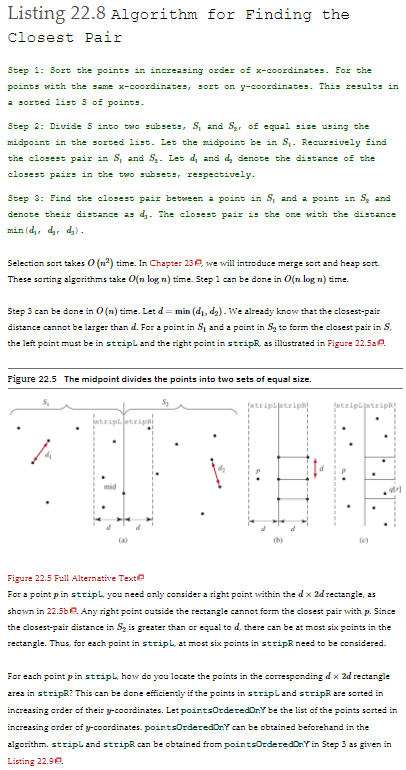 Solved (Closest pair of points) Section 22.B introduced the | Chegg.com