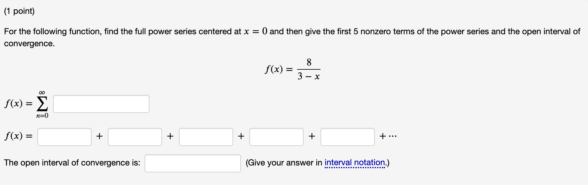 Solved (1 point) Part 1: Partial Fractions Use the partial | Chegg.com