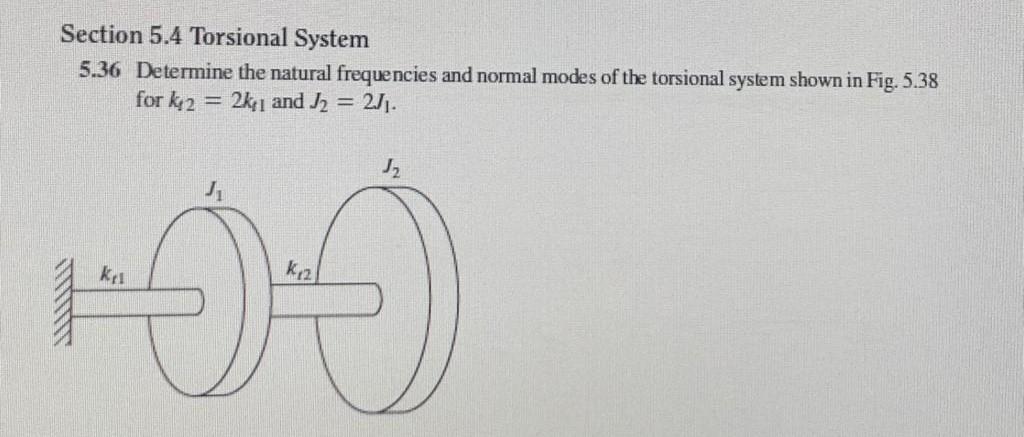 Solved Section 5.4 Torsional System 5.36 Determine the | Chegg.com