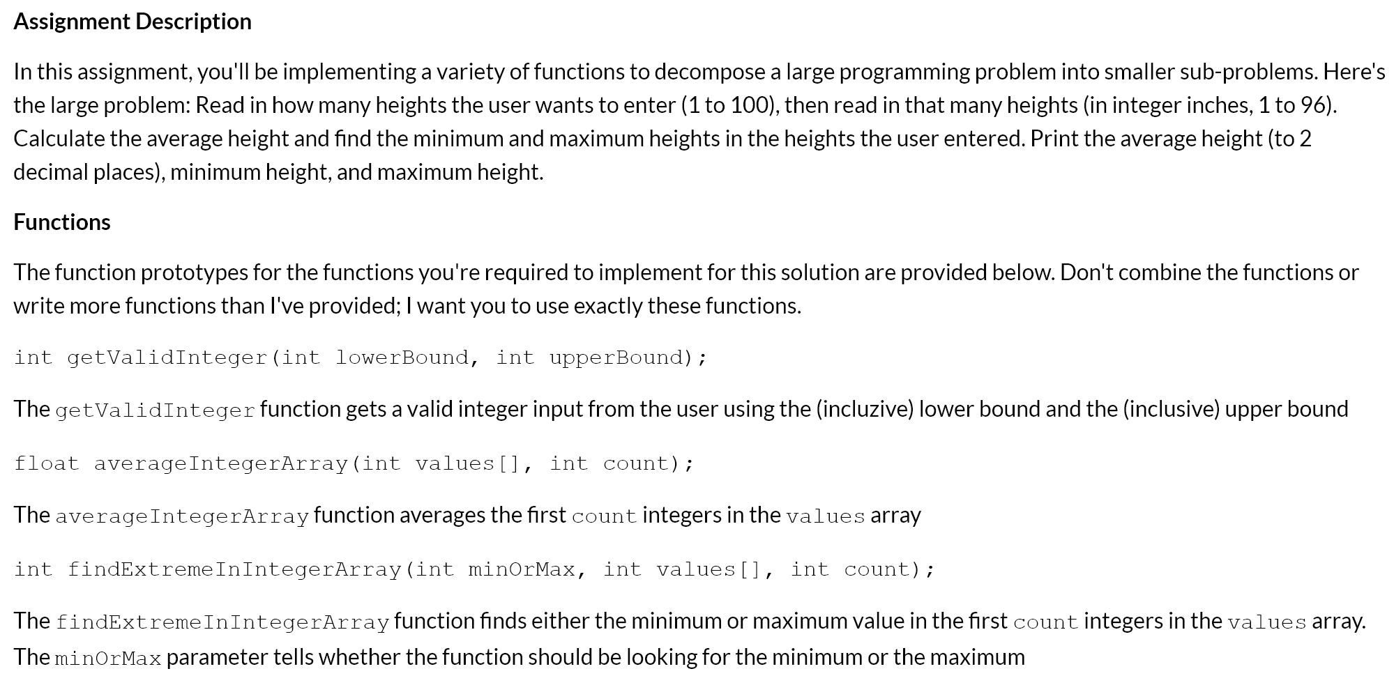Solved Assignment Description In this assignment, you'll be | Chegg.com