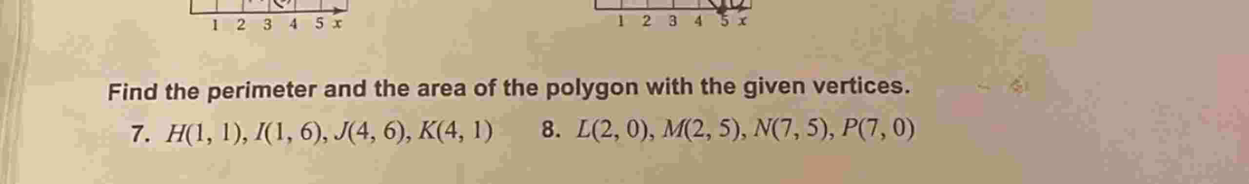 Solved Find the perimeter and the area of ﻿the polygon with | Chegg.com