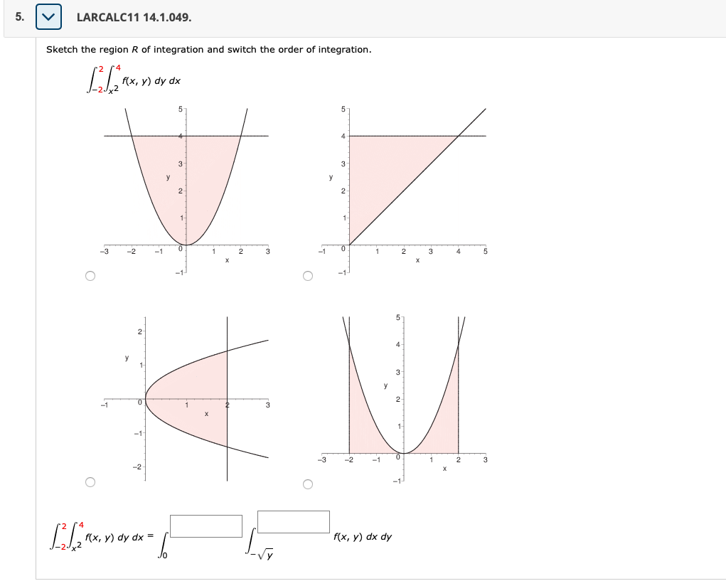 Solved Sketch the region R of integration and switch the | Chegg.com