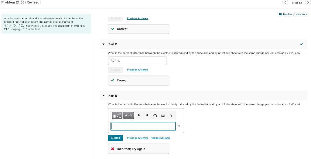 Solved Problem 21.93 (Revised)